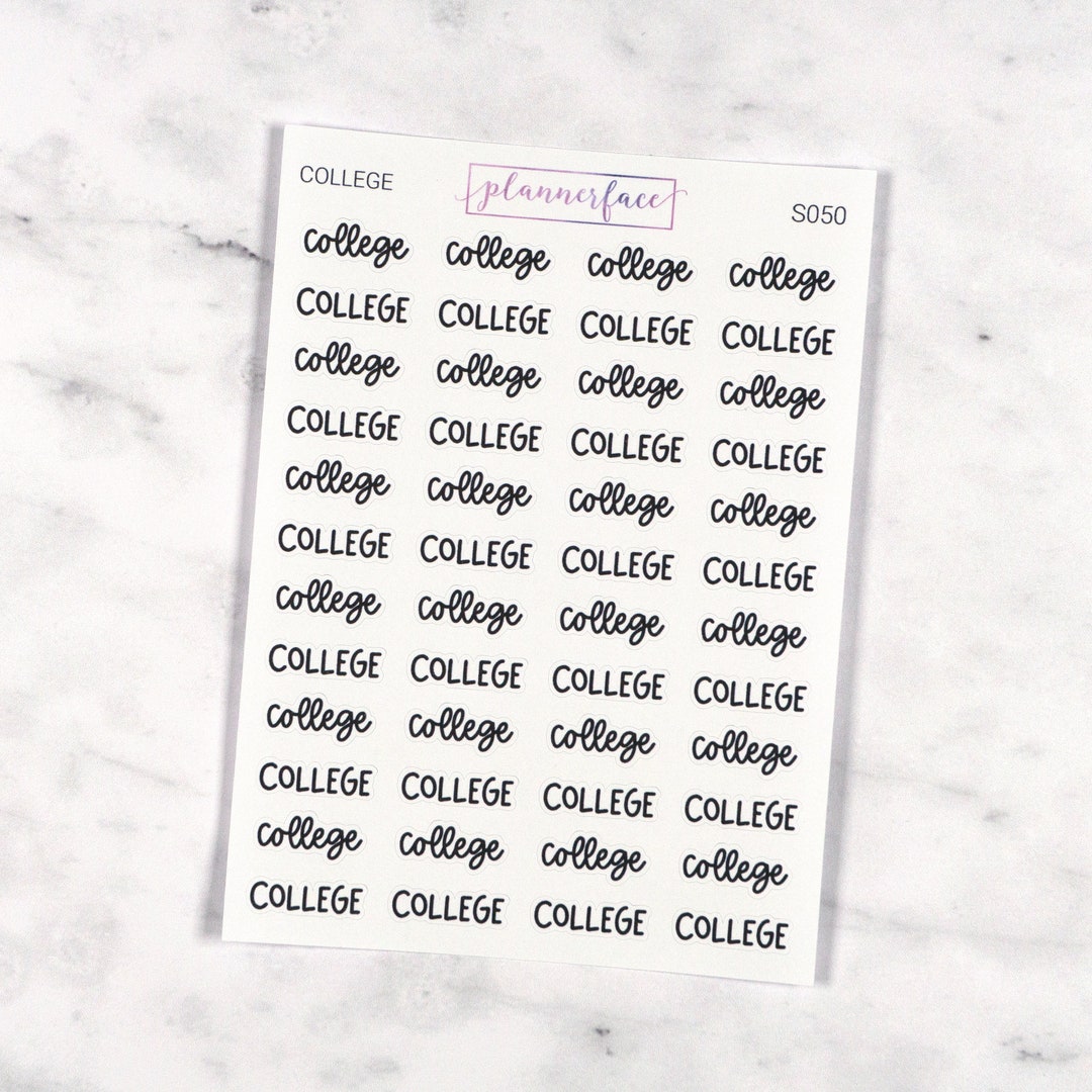 College Scripts Lettering Planner Stickers, Planning Scripts, Mixed ...