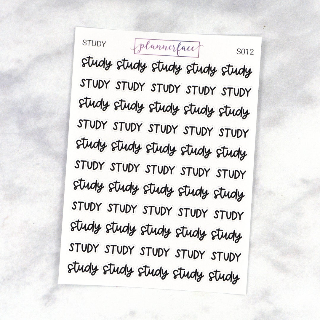 Study Scripts Lettering Planner Stickers Planning Scripts - Etsy