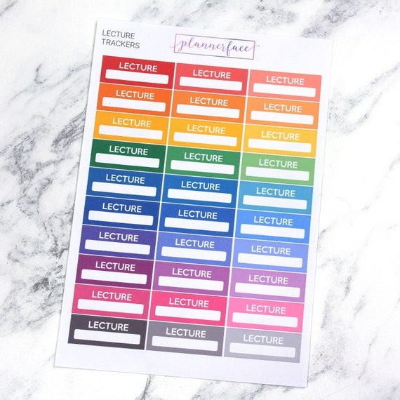 Lecture Trackers Multicolour Rainbow Functional Stickers for | Etsy
