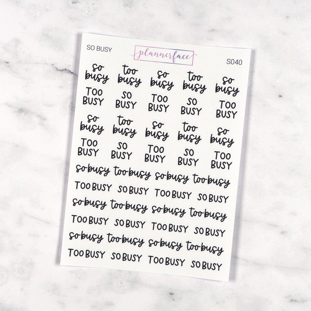 So Busy Scripts | Lettering Planner Stickers, Planning Scripts, Mixed ...