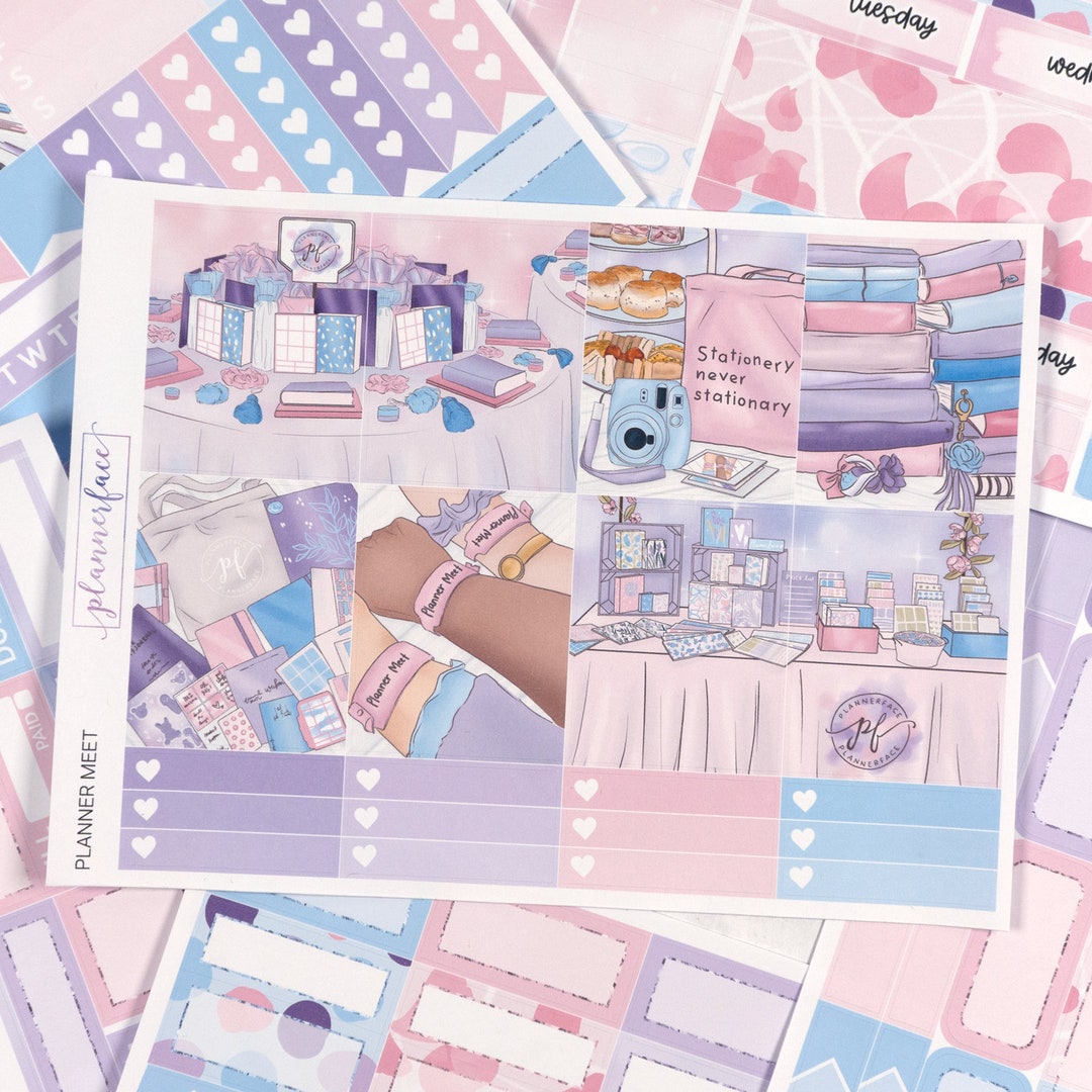 Planner Meet up Event Planner Sticker Weekly Kit for 1.5 Inch Vertical ...