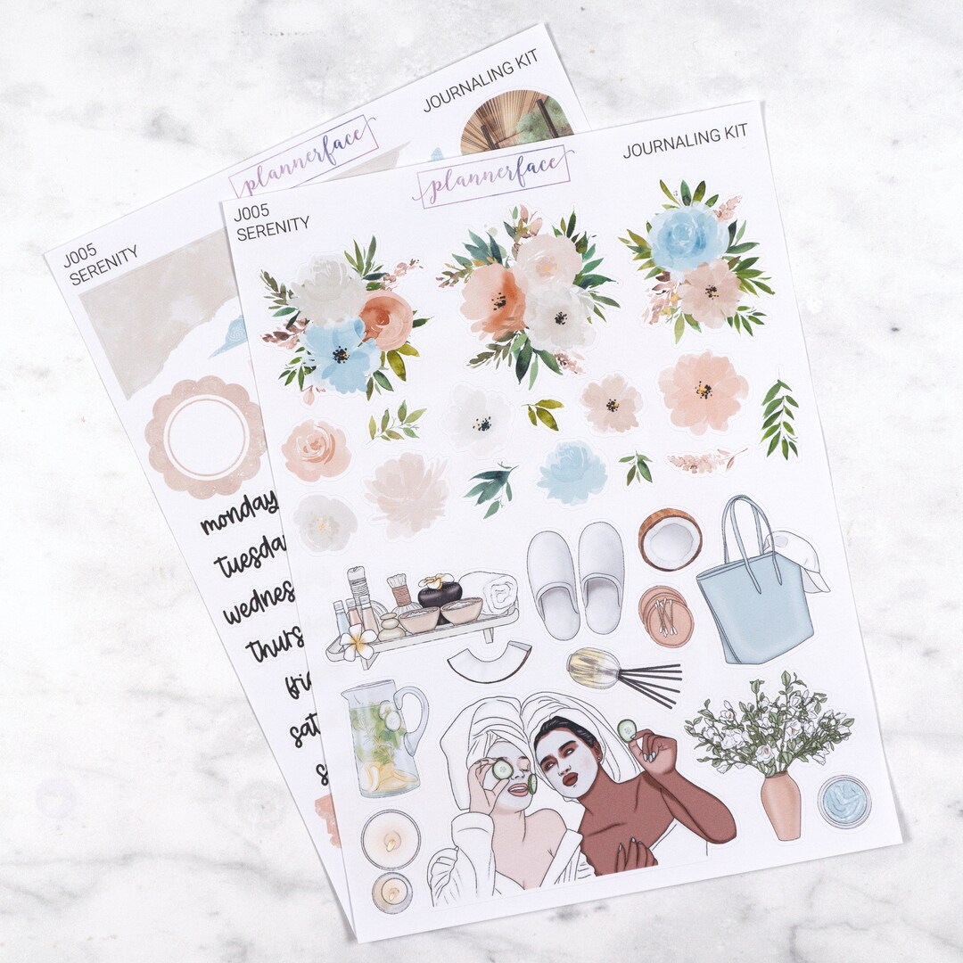 Serenity Journalling Kit for Bullet Journals & Notebooks, Scrapbooking ...
