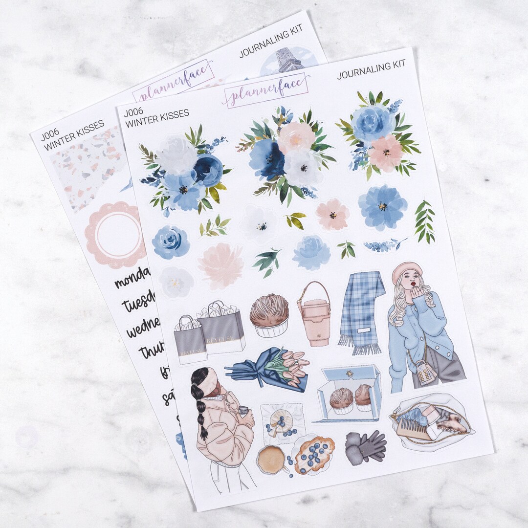 Winter Kisses Journalling Kit for Bullet Journals & Notebooks ...