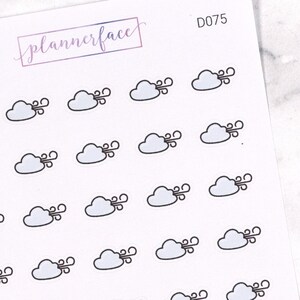 Windy Planner Stickers | Weather Tracking Mini Doodle Icons (35 ...