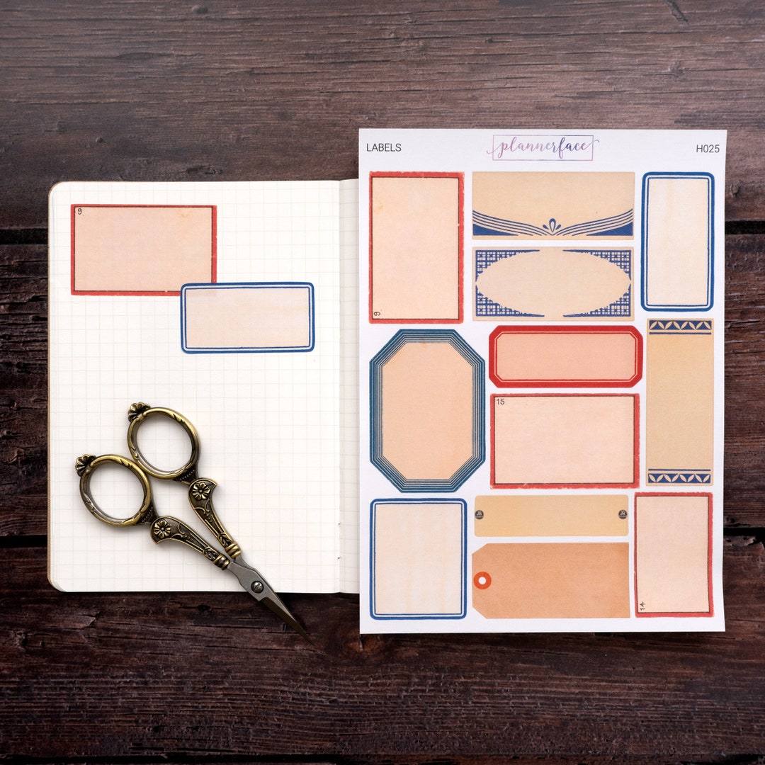 Vintage Label Journalling Stickers for Bullet Journals & Notebooks ...