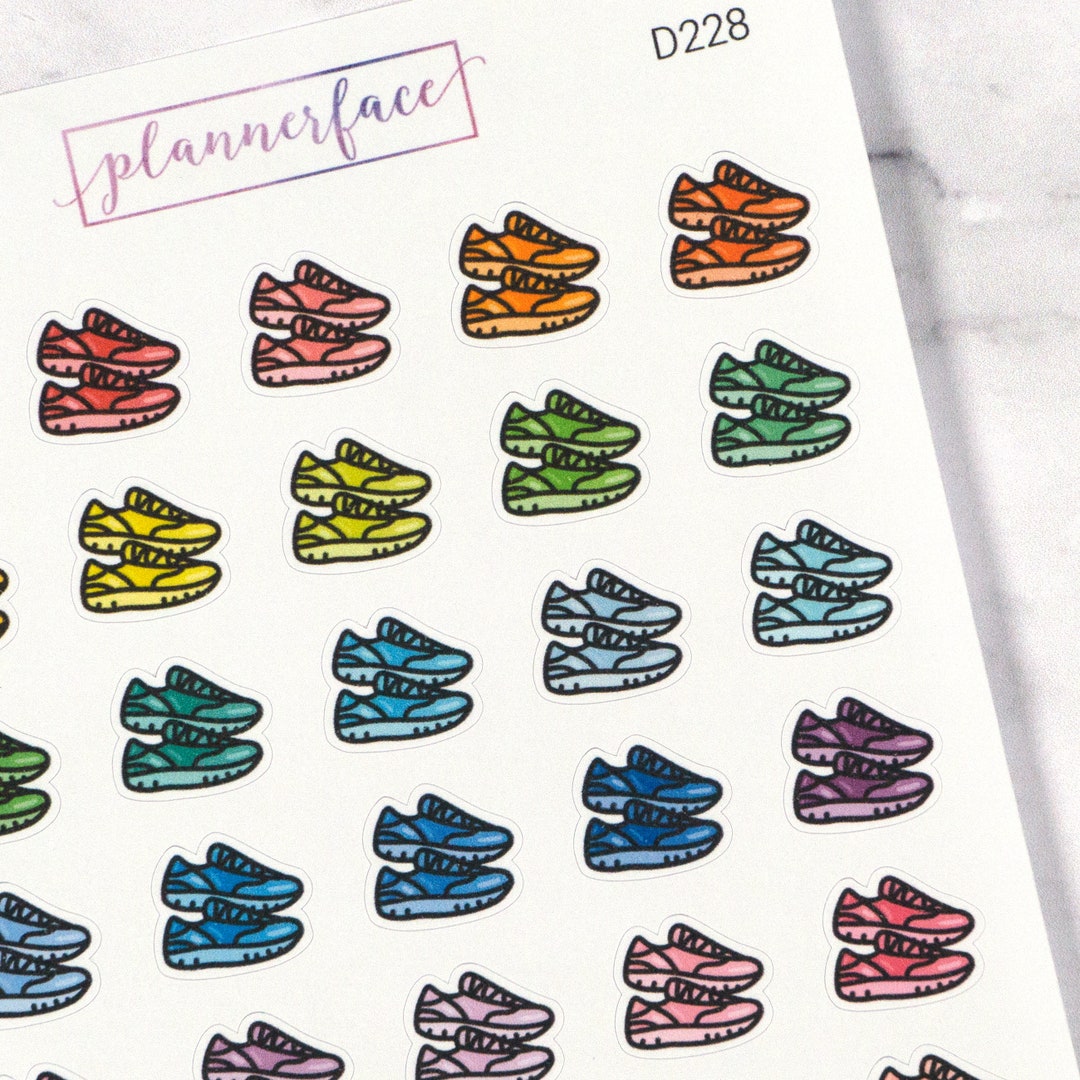 Running Shoes Doodle Stickers in Multicolour | 35 Planner Stickers ...