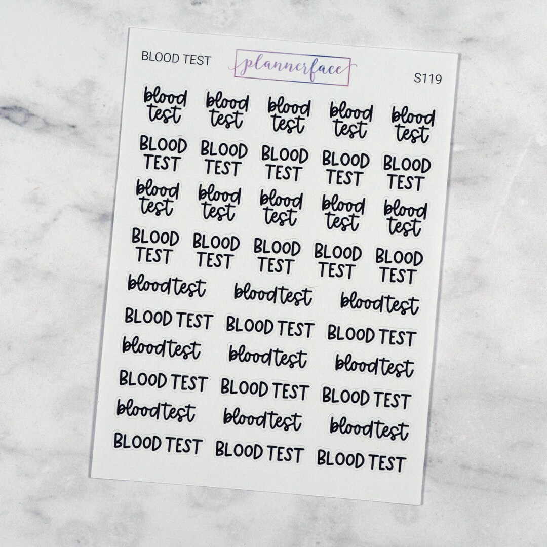 Blood Test Scripts Lettering Planner Stickers Planning - Etsy