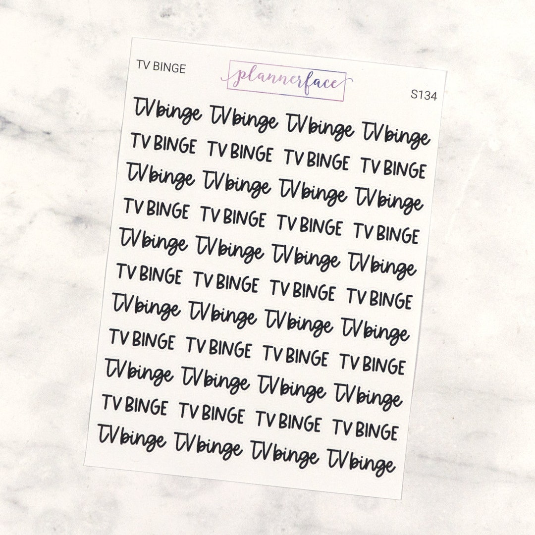 TV Binge Scripts Lettering Planner Stickers, Planning Scripts, Mixed ...