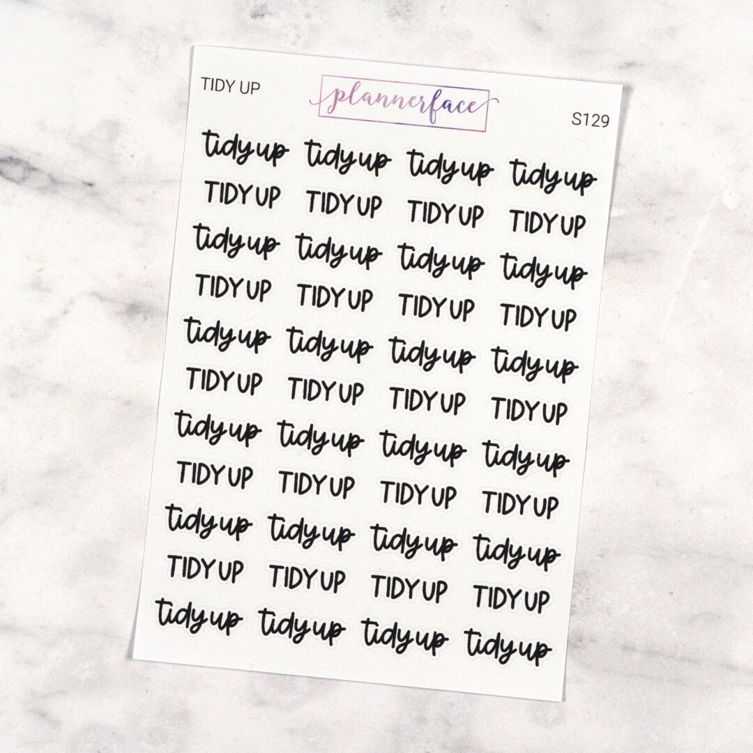Tidy up Scripts | Lettering Planner Stickers, Planning Scripts, Mixed ...