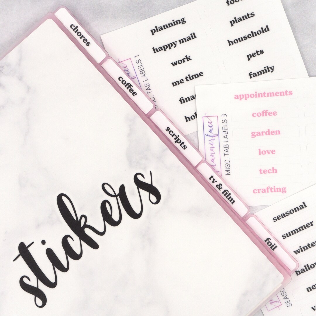 Tab Labels for Album Dividers | Sticker Organisation, Sticker Storage ...