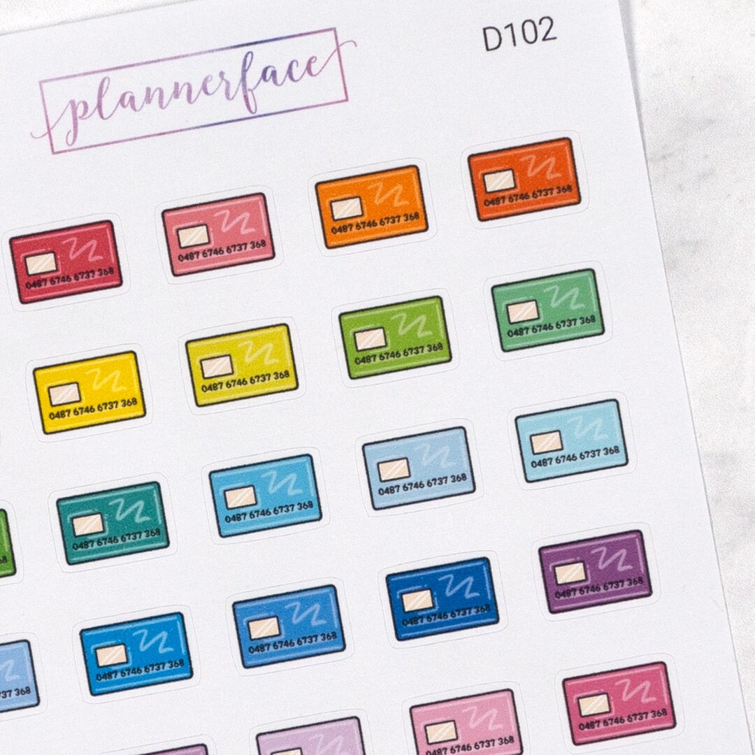 Credit Card Planner Stickers: Finance Doodle Icons (35 Stickers) - Etsy