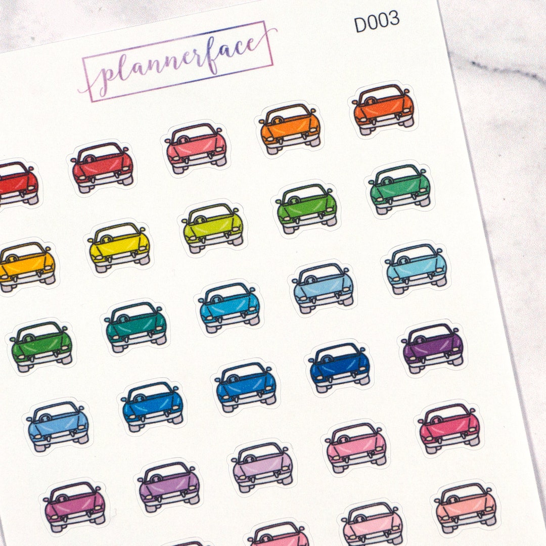 Car Driving Road Trip Doodle Icon Stickers for Functional and ...