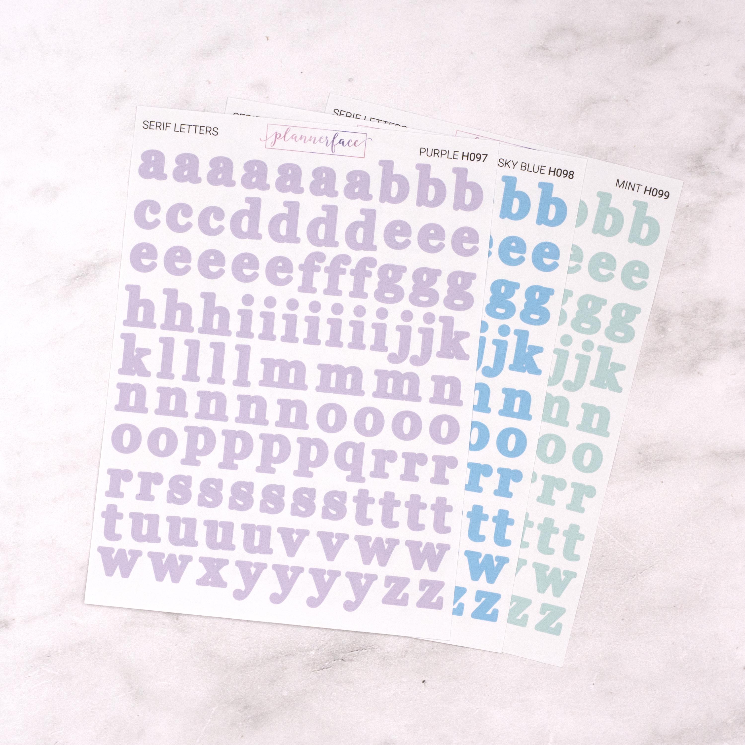 Serif Letter Alphabet Journalling Stickers for Bullet Journals ...