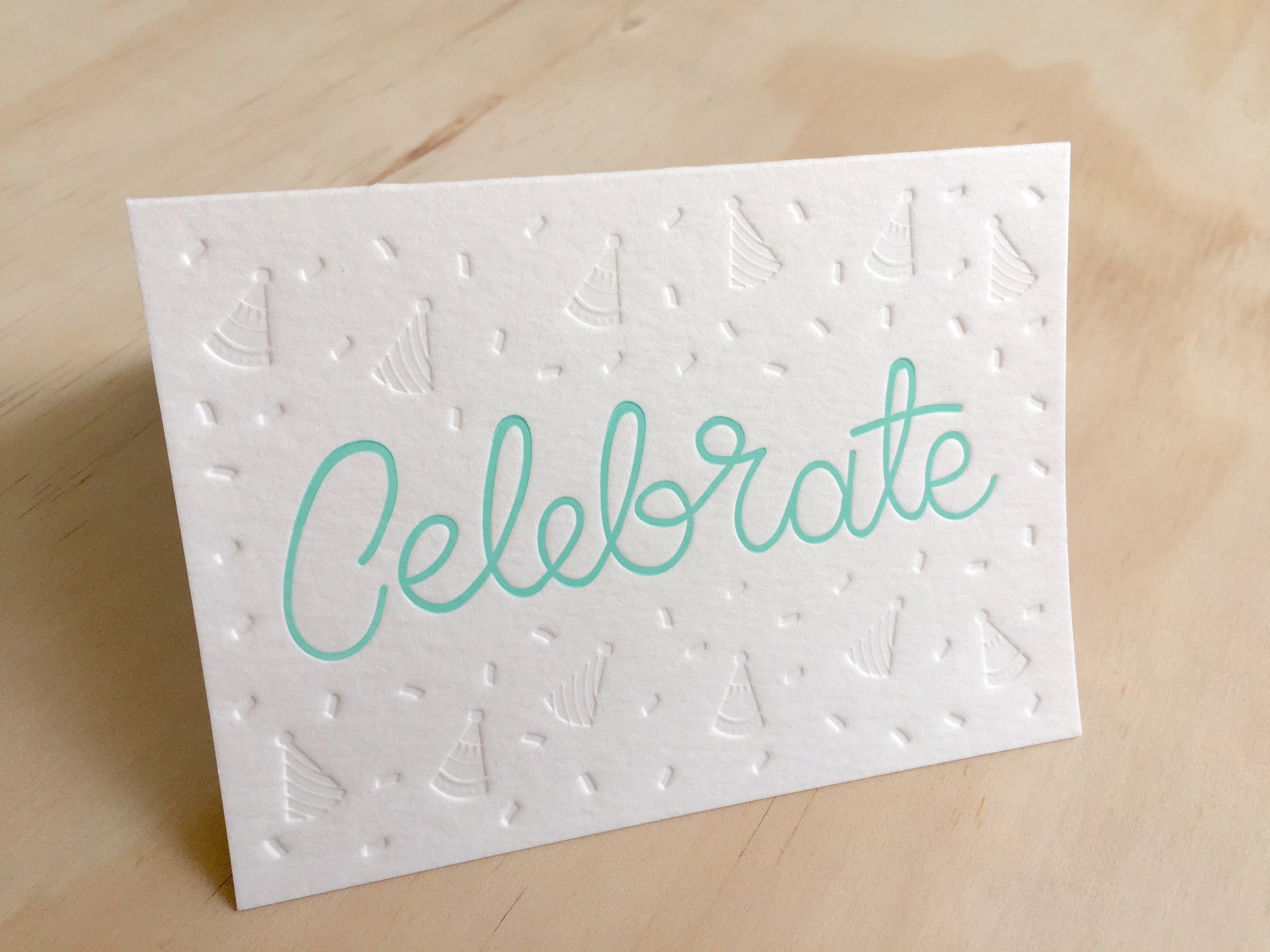 Celebrate Card Letterpress Celebration Card Birthday Card - Etsy