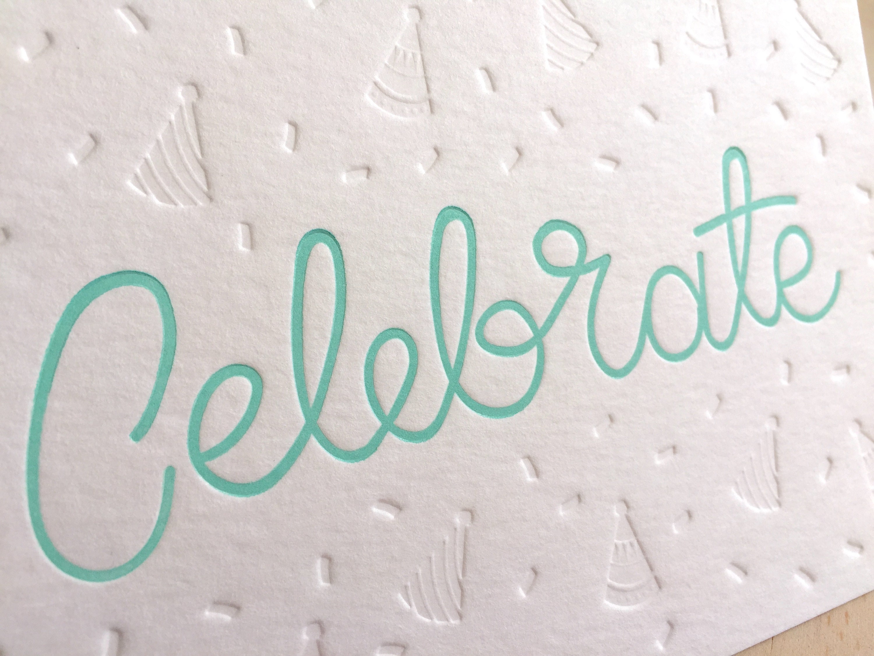 Celebrate Card Letterpress Celebration Card Birthday Card - Etsy