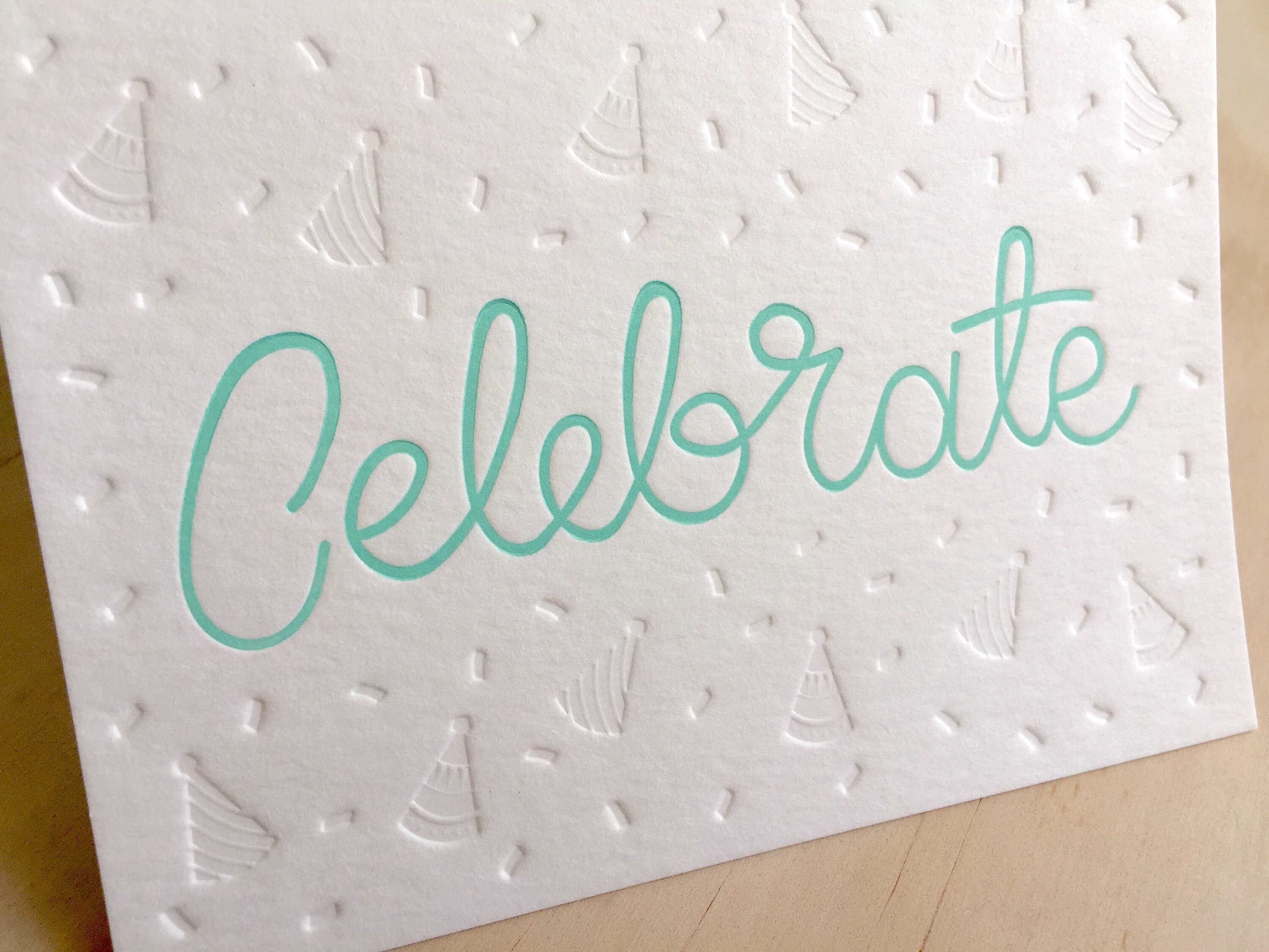 Celebrate Card Letterpress Celebration Card Birthday Card - Etsy