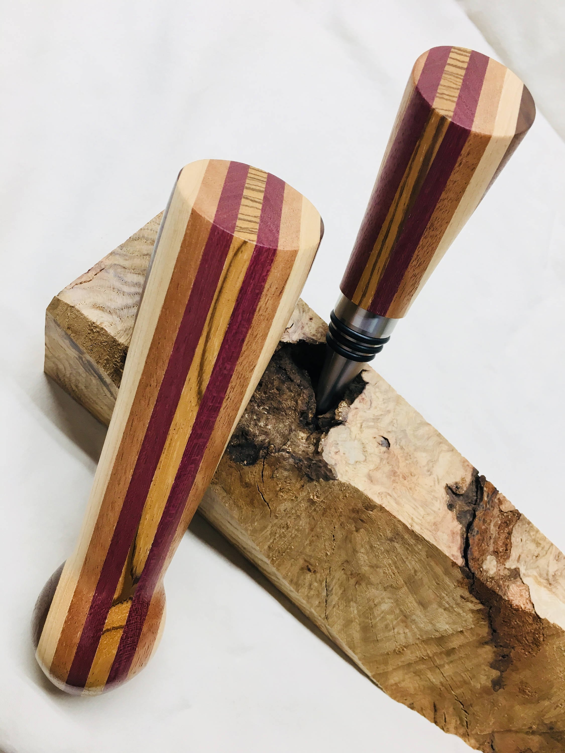 Custom Striped Beer Tap Handle and Bottle Stopper Set - Etsy