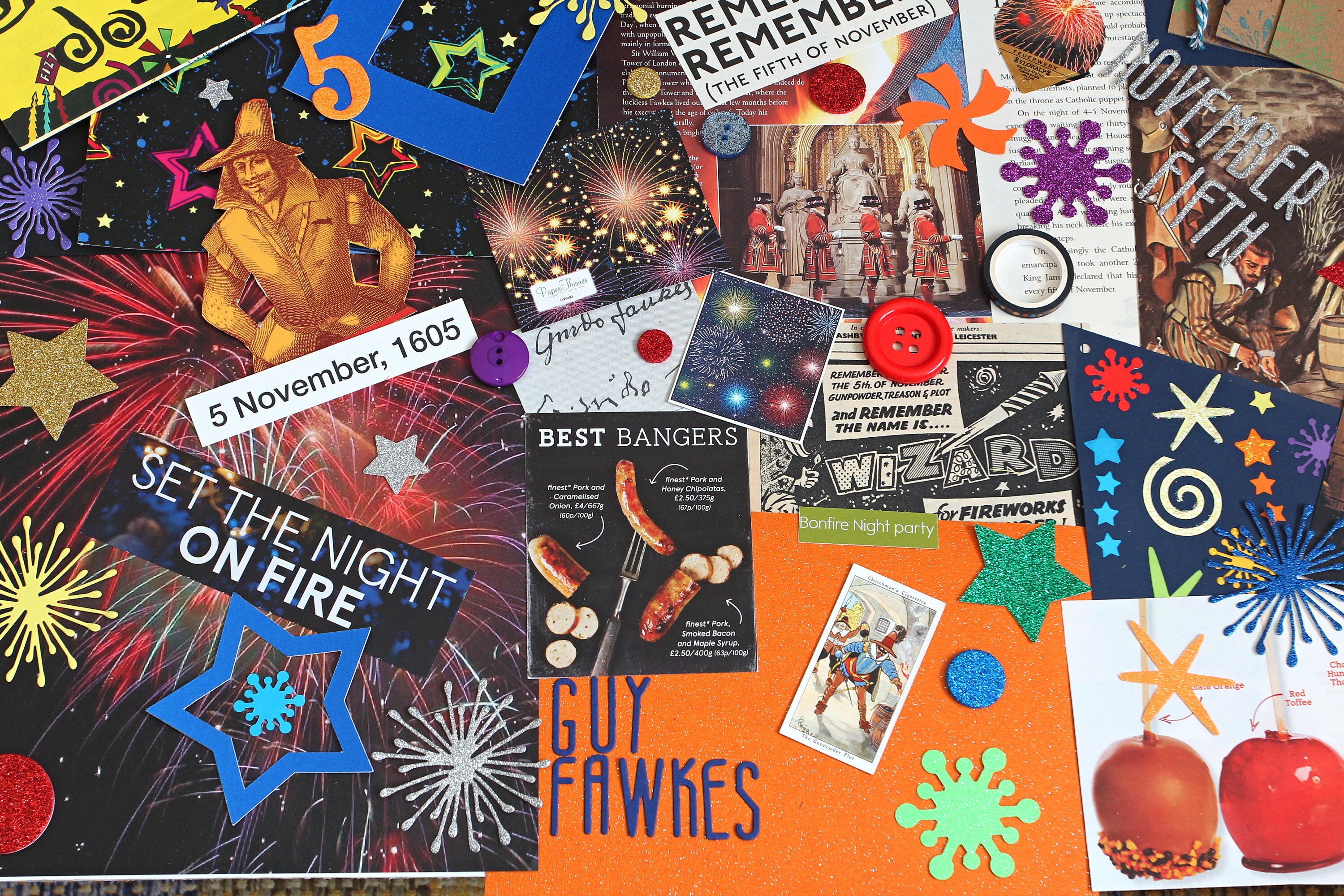 Guy Fawkes Scrapbook Pack / Bonfire Night Crafts / Fireworks / Junk ...