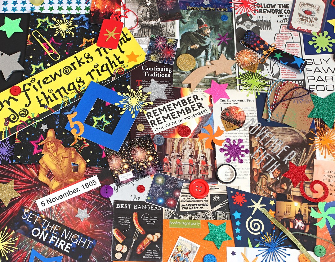 Guy Fawkes Scrapbook Pack / Bonfire Night Crafts / Fireworks / Junk ...