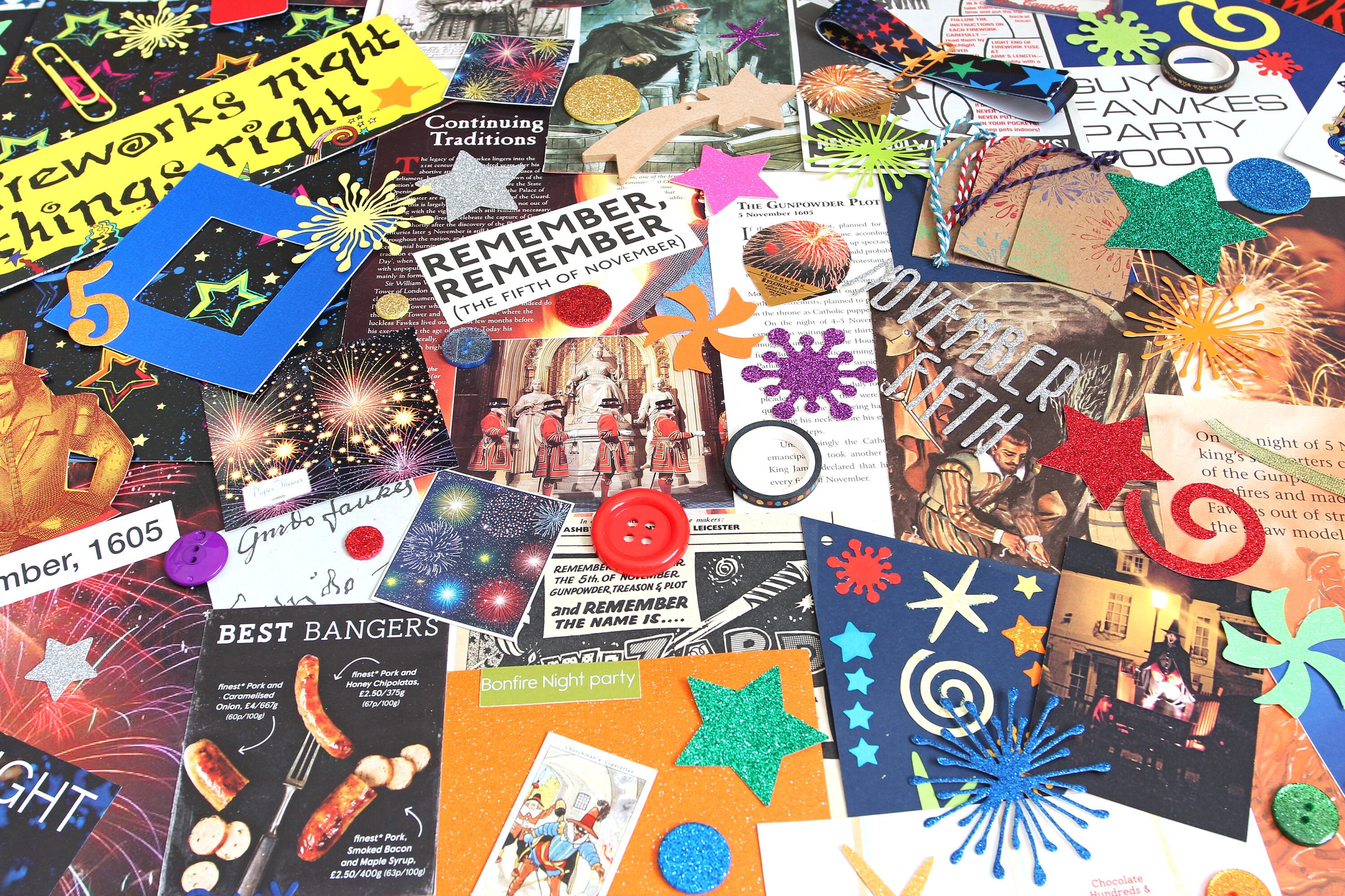 Guy Fawkes Scrapbook Pack / Bonfire Night Crafts / Fireworks / Junk ...