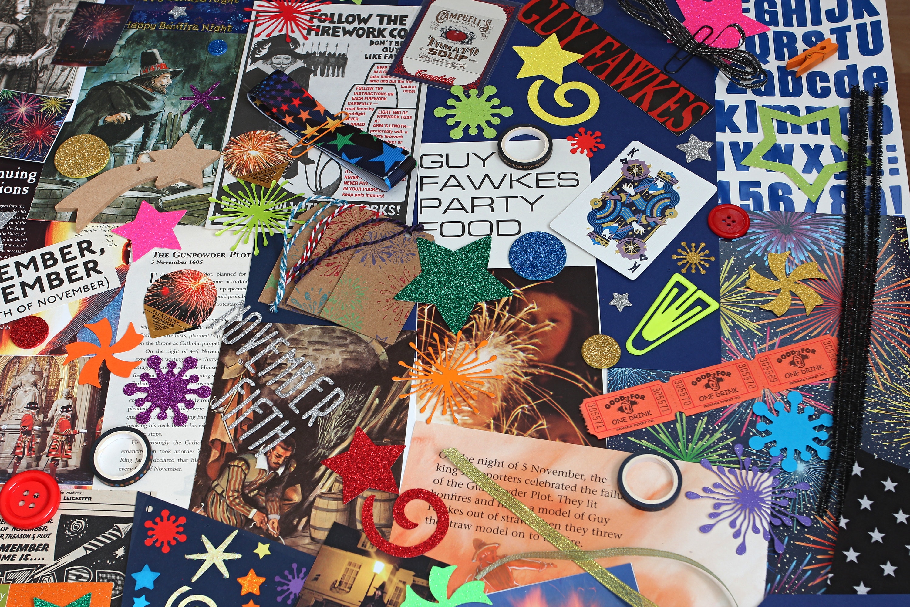 Guy Fawkes Scrapbook Pack / Bonfire Night Crafts / Fireworks / Junk ...