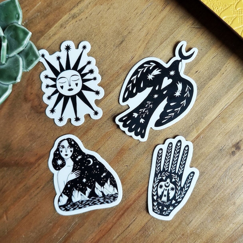 Cute Black and White Stickers - Etsy
