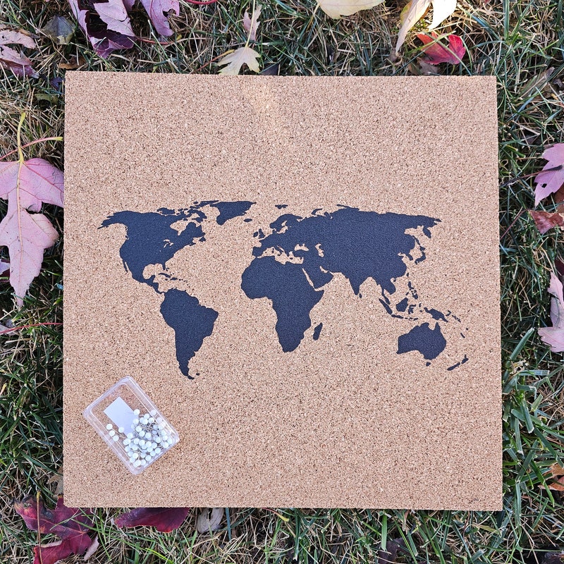 World Map Cork Board - Etsy
