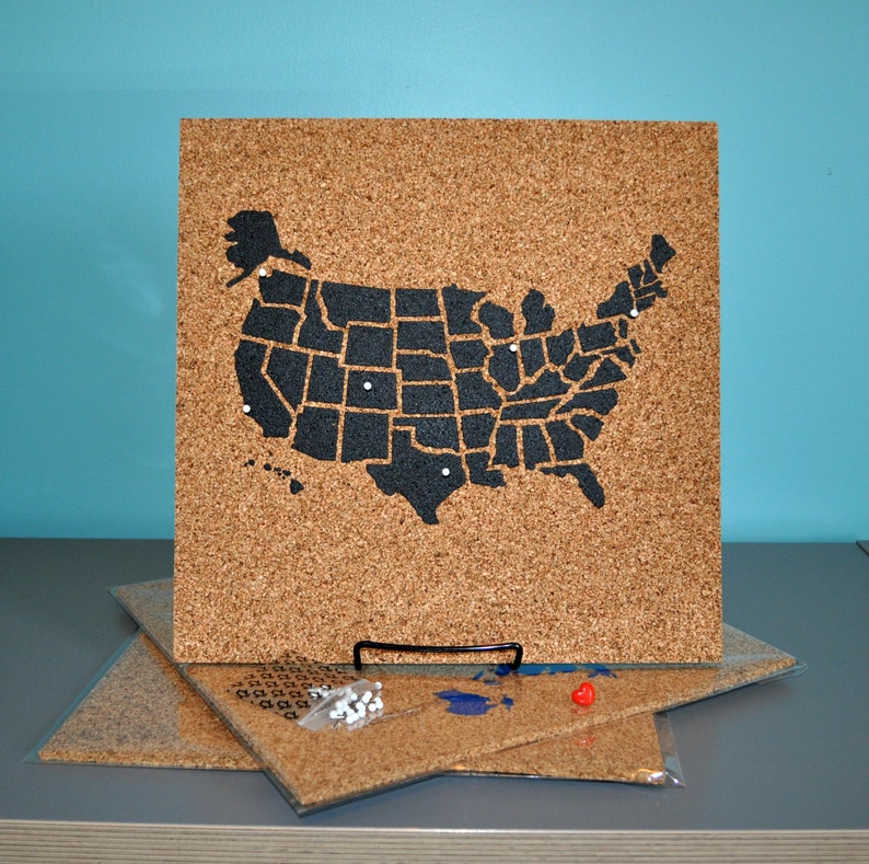 Push Pin Cork Travel Map of the United States - Etsy