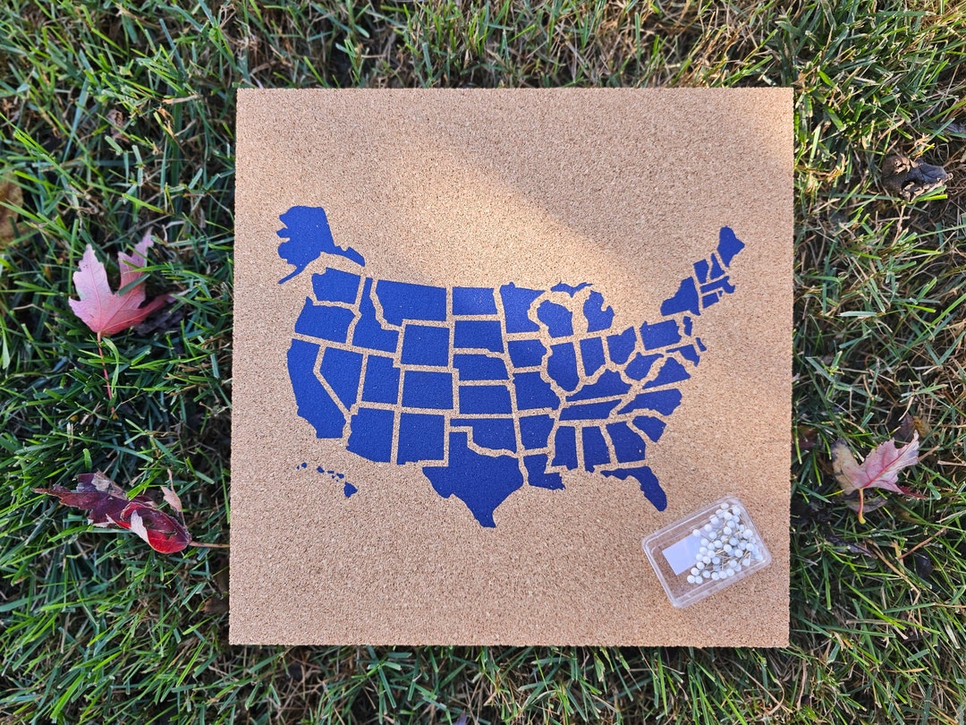 Push Pin Cork Travel Map of the United States - Etsy