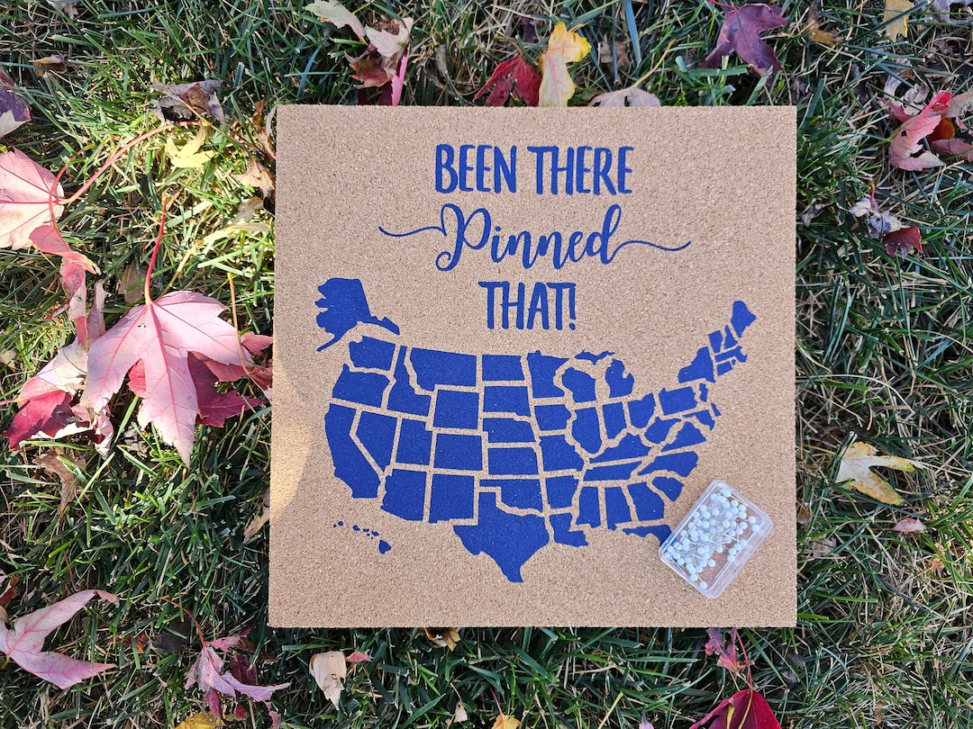 Been There Pinned That Map! Push Pin Cork Travel Map of the United ...
