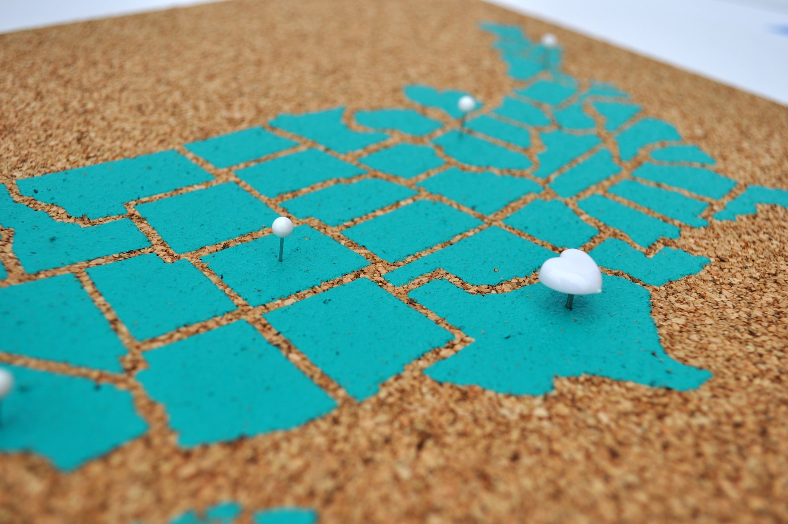 Been There Pinned That Map! Push Pin Cork Travel Map of the United ...