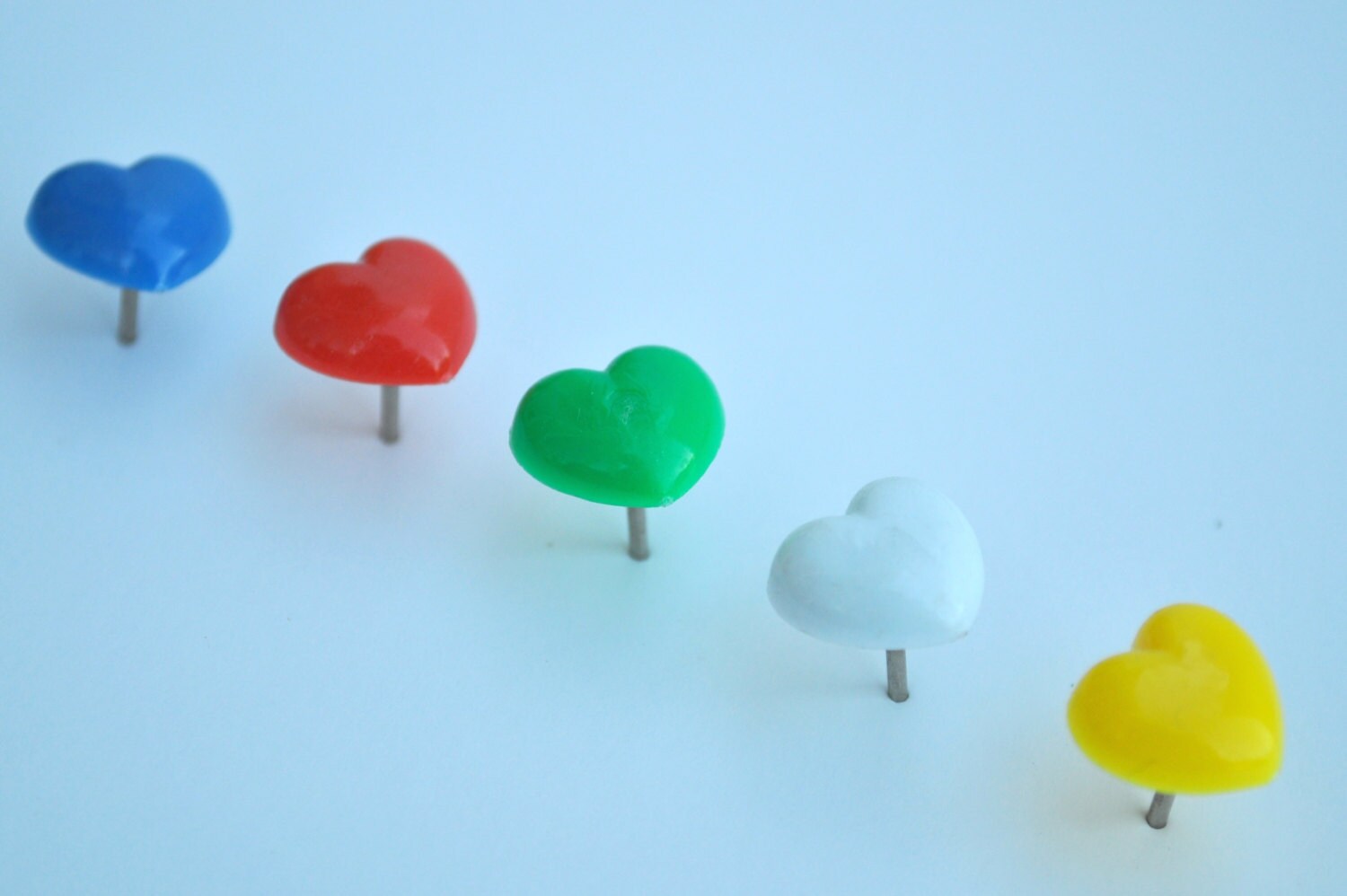 Add-on Heart Push Pins (set of 5) Shaped Thumb Tacks - Must Purchase ...