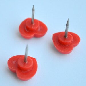 Add-on Heart Push Pins (set of 5) Shaped Thumb Tacks - Must Purchase ...