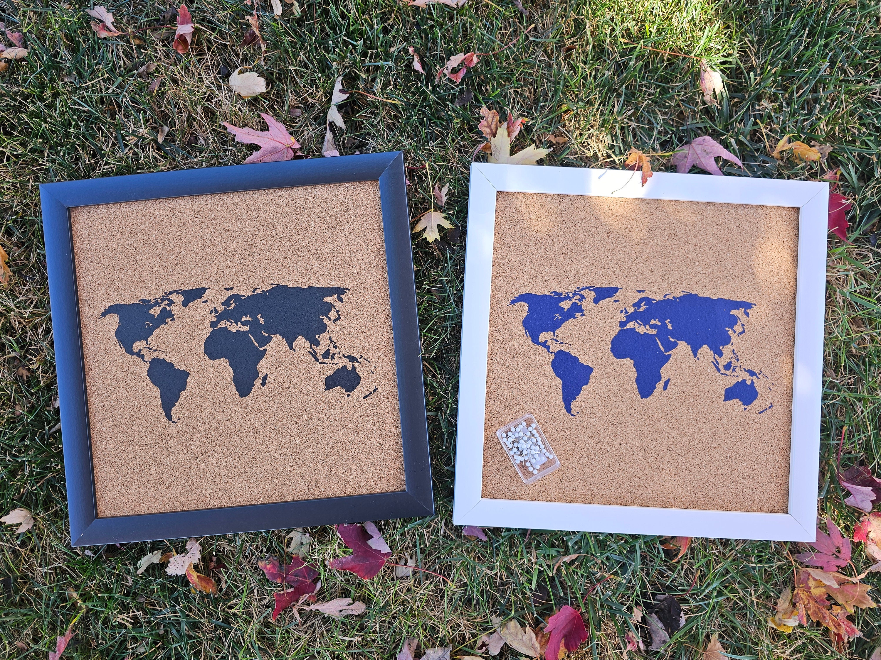Push Pin Cork Map of the World / Wanderlust Travel Corkboard / Bucket ...