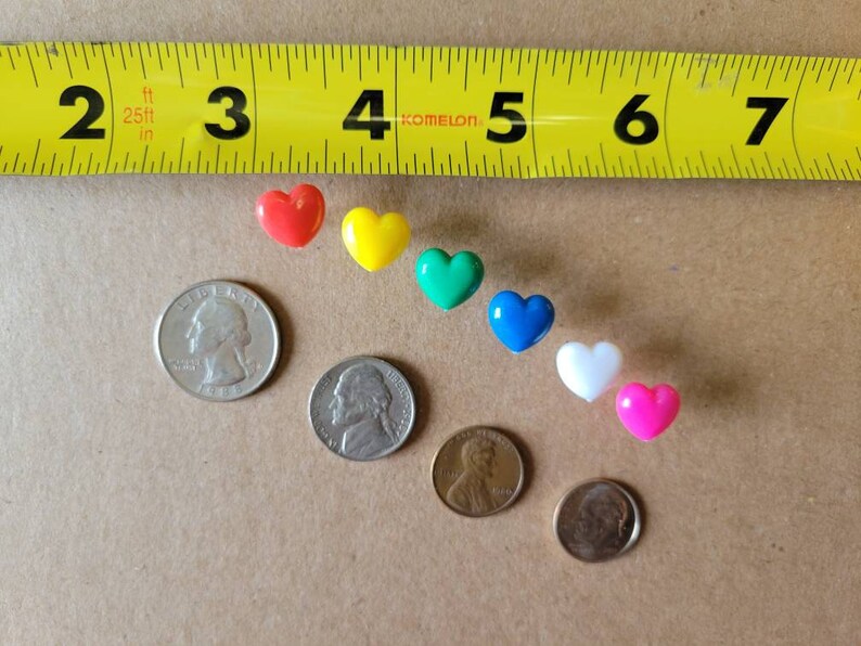 BULK Heart Push Pins (set of 25) Shaped Thumb Tacks for Travel Cork ...