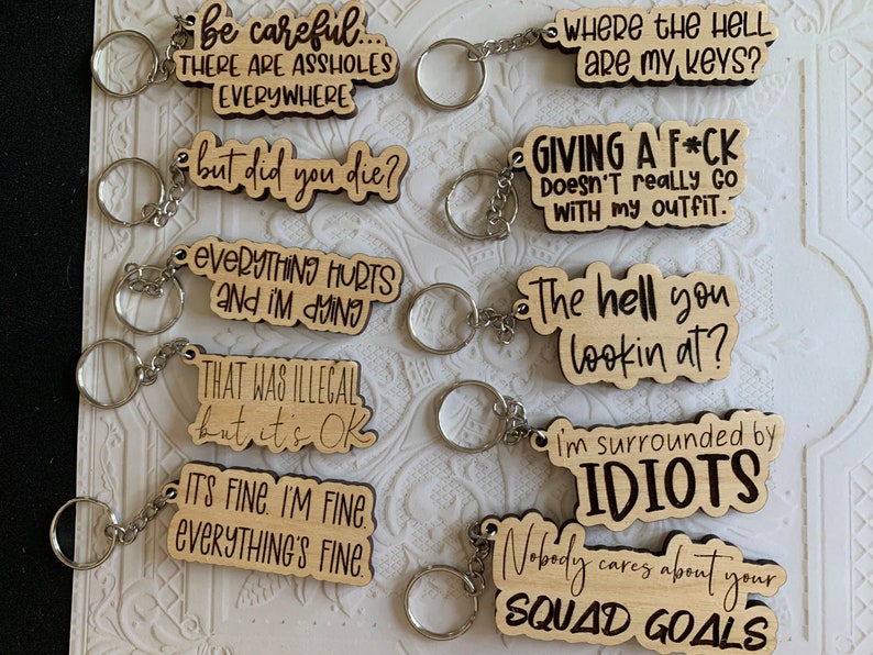 Inappropriate Keychains Adult Humour Snarky Keychain Funny - Etsy