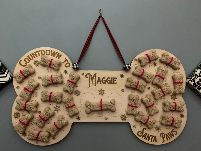 Reusable Custom Dog Advent Calendar, Pet Christmas Countdown, Christmas ...