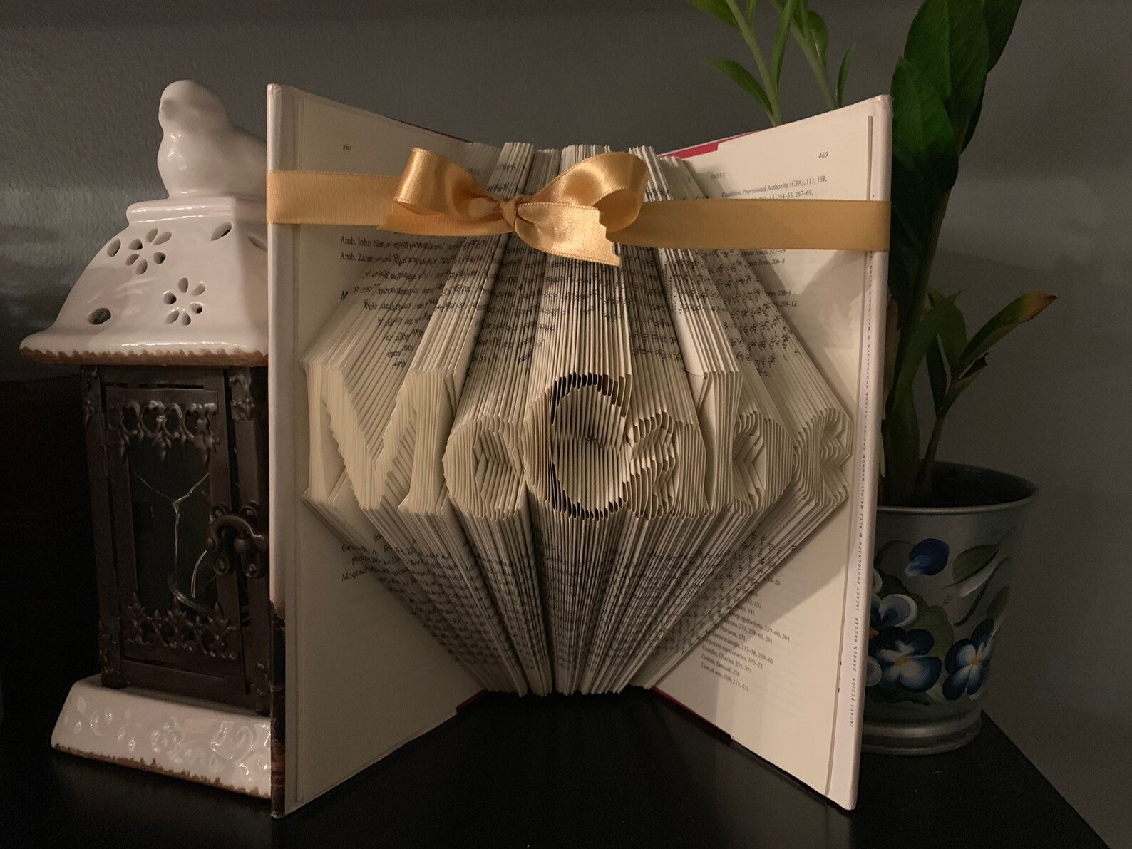 Custom Folded Book Art Custom Name Timeless Font Book - Etsy