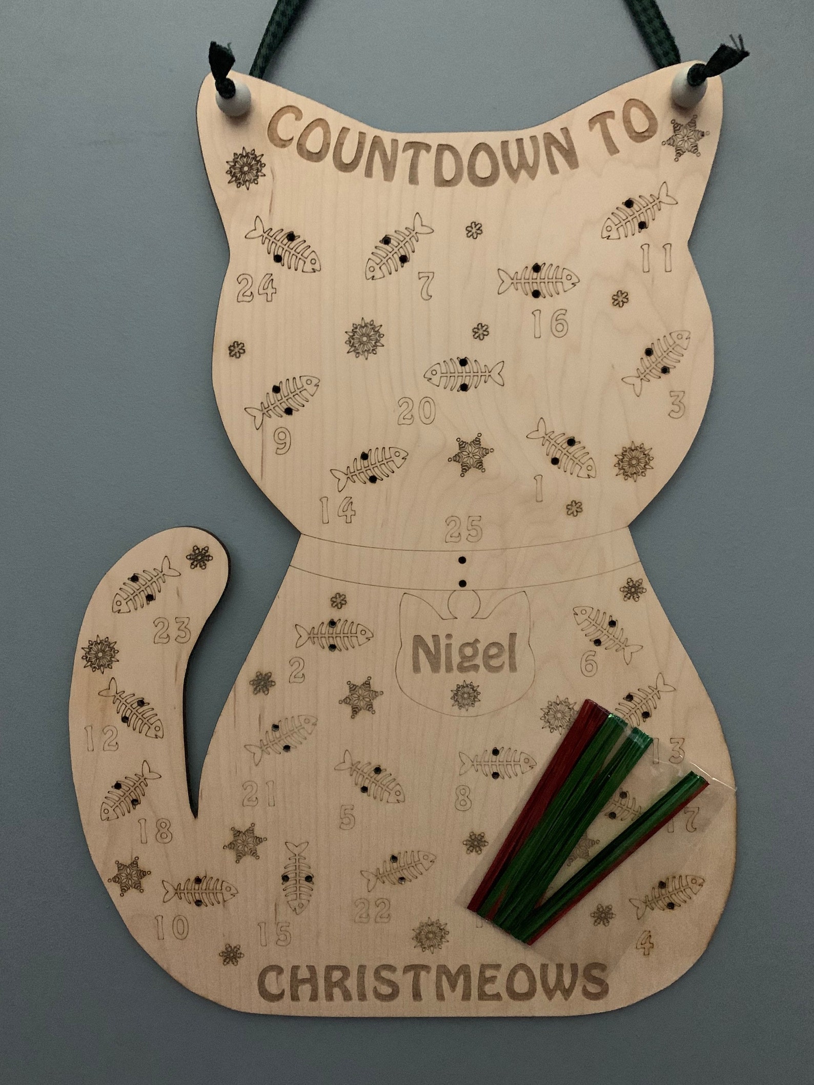Reusable Custom Cat Advent Calendar, Pet Christmas Countdown, Christmas ...