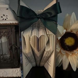 Custom Folded Book Art, Custom Name, Timeless Font, Book Sculpture ...