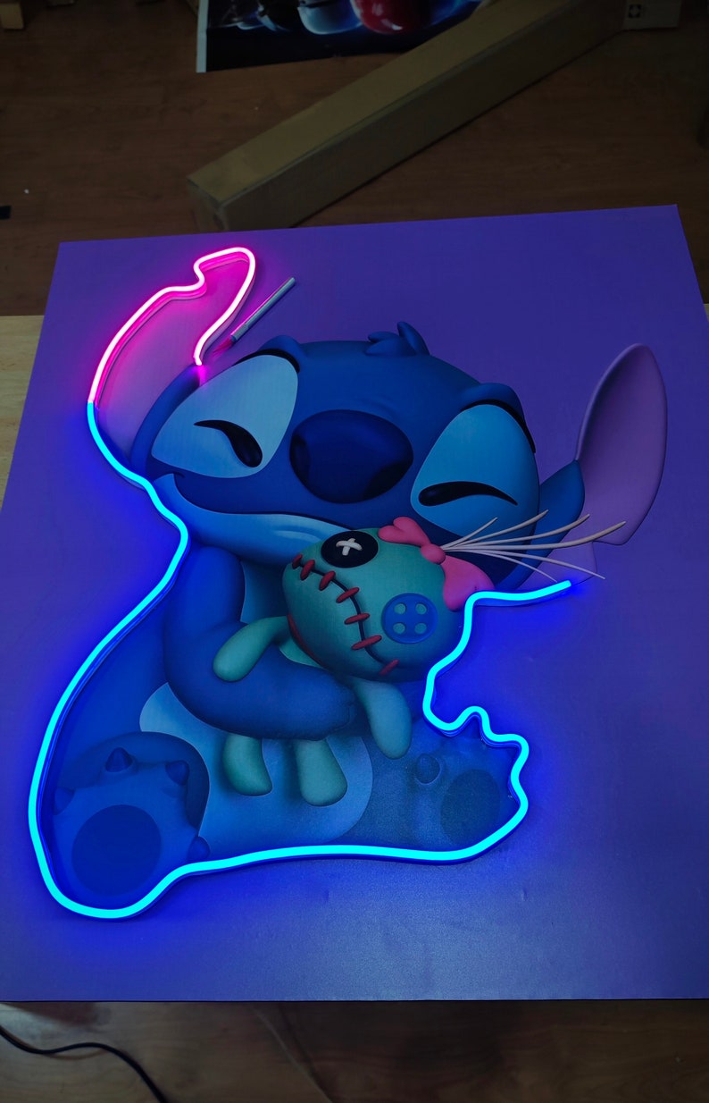 Neon Resin Painting, Stich or Pikachu, 60x70 - Etsy