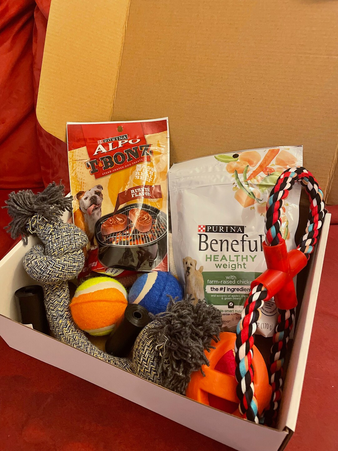 Dog Gift Box New Puppy Gift Box Dog Toy Basket Pup Parcel Dog Toys ...
