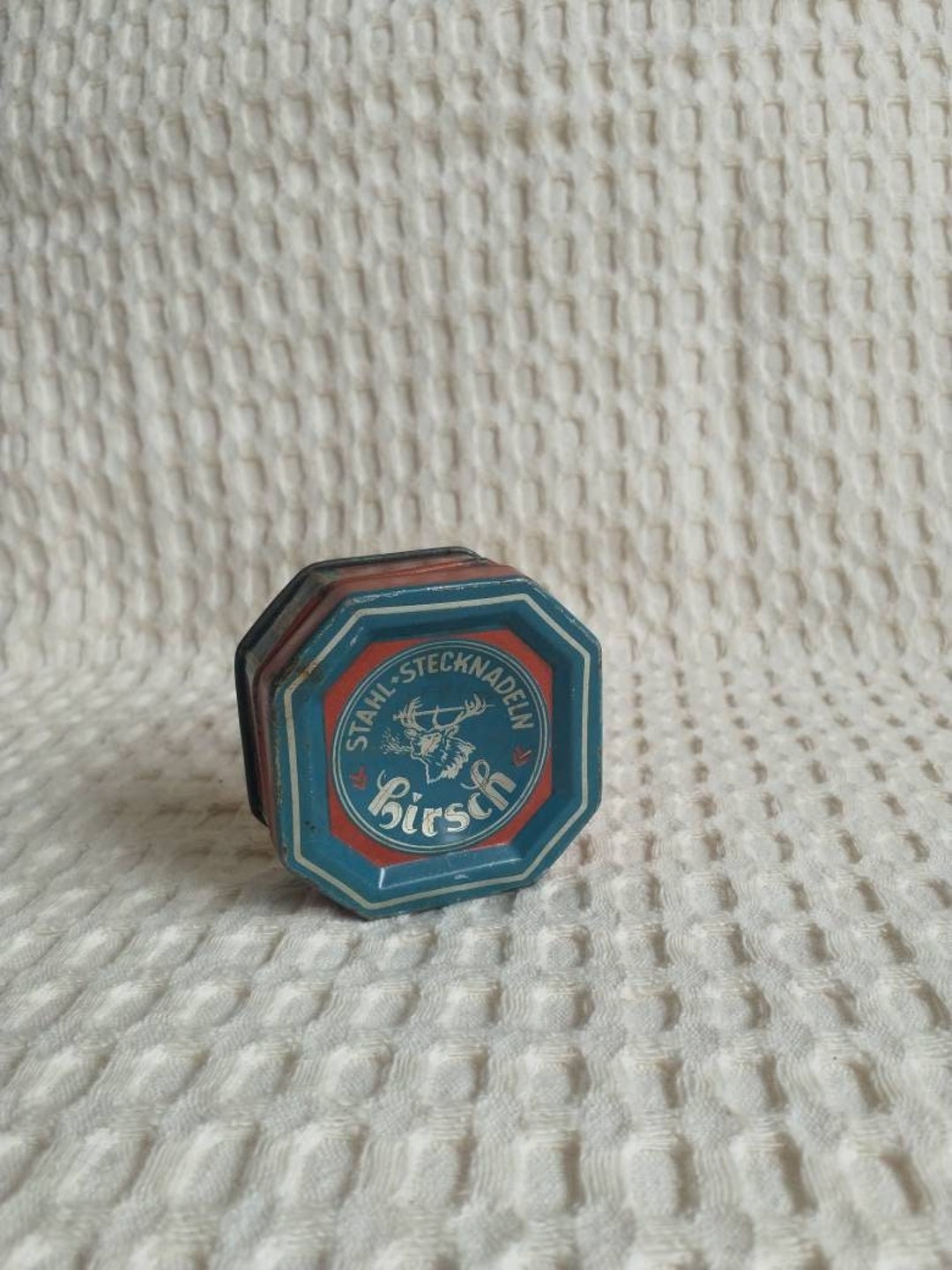 Vintage Metal Blue Box Birsch Tin/german Metal Tin Box for Needles ...