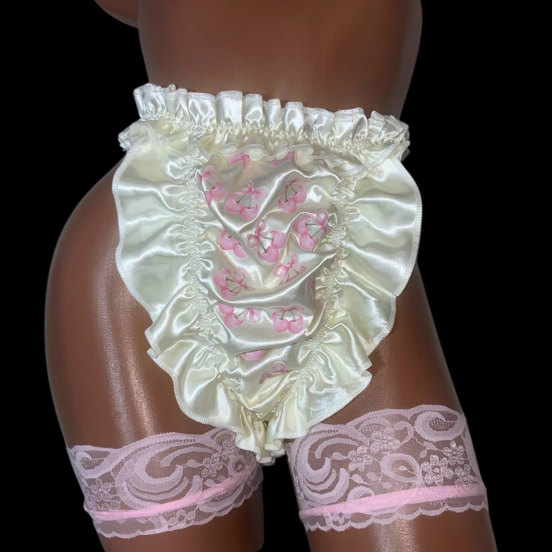 Double Satin Flutter Sissy Thong High Shine Silky Double Satin Custom