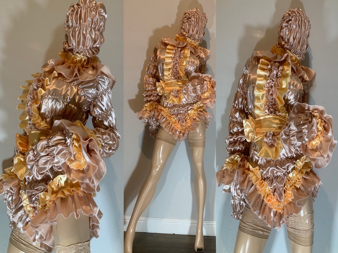 High Shine Silky Soft Luxury Satin Sissy Maid Front Opening LOCKABLE ...