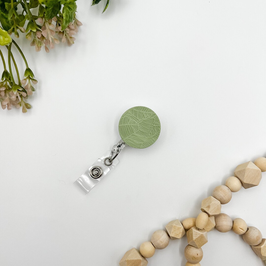 Polymer Clay Badge Reel, Clay Badge Reel, Boho Badge Holder, Boho Badge ...