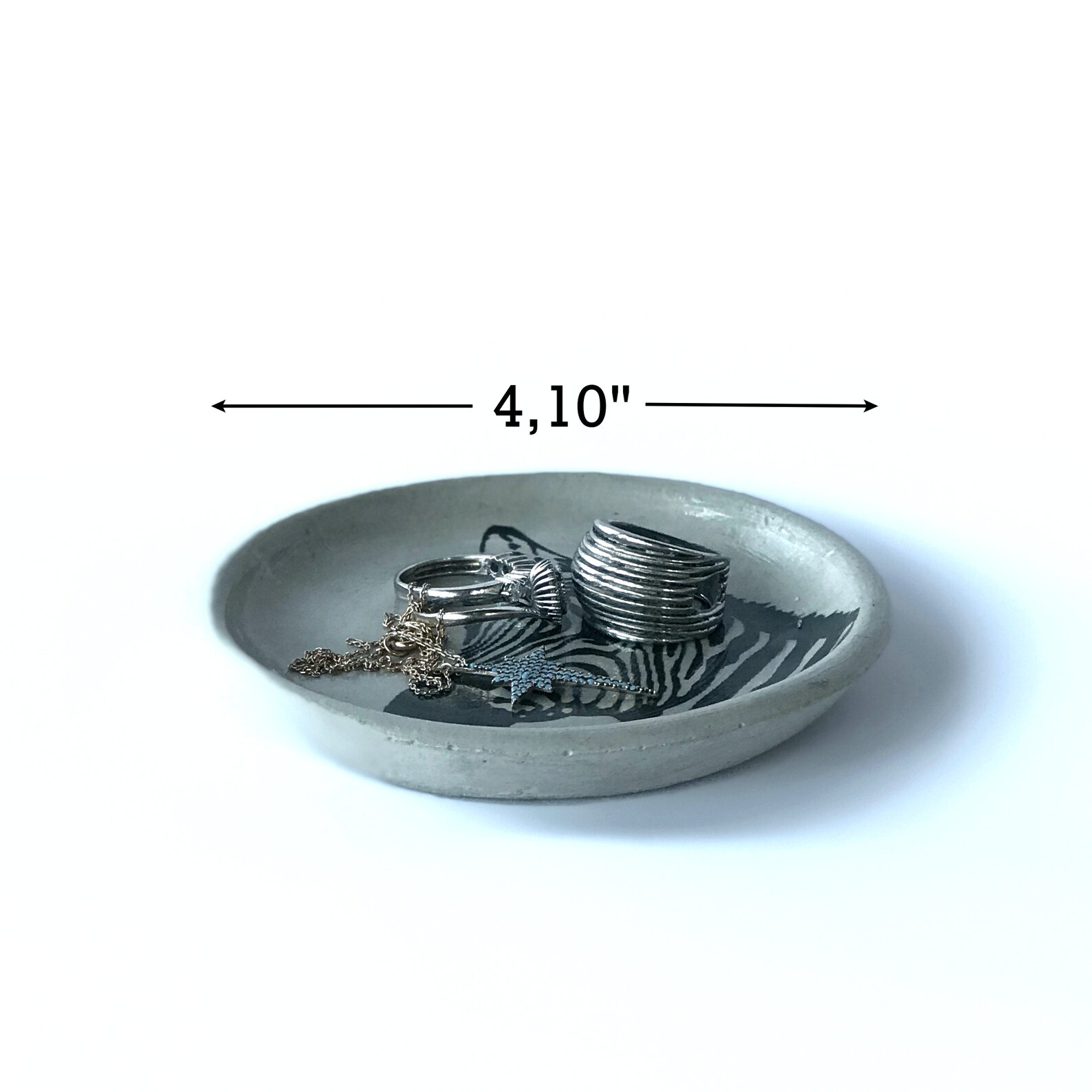 LARGE Zebra Printed Concrete Ring Dish Jewelry Tray Concrete - Etsy