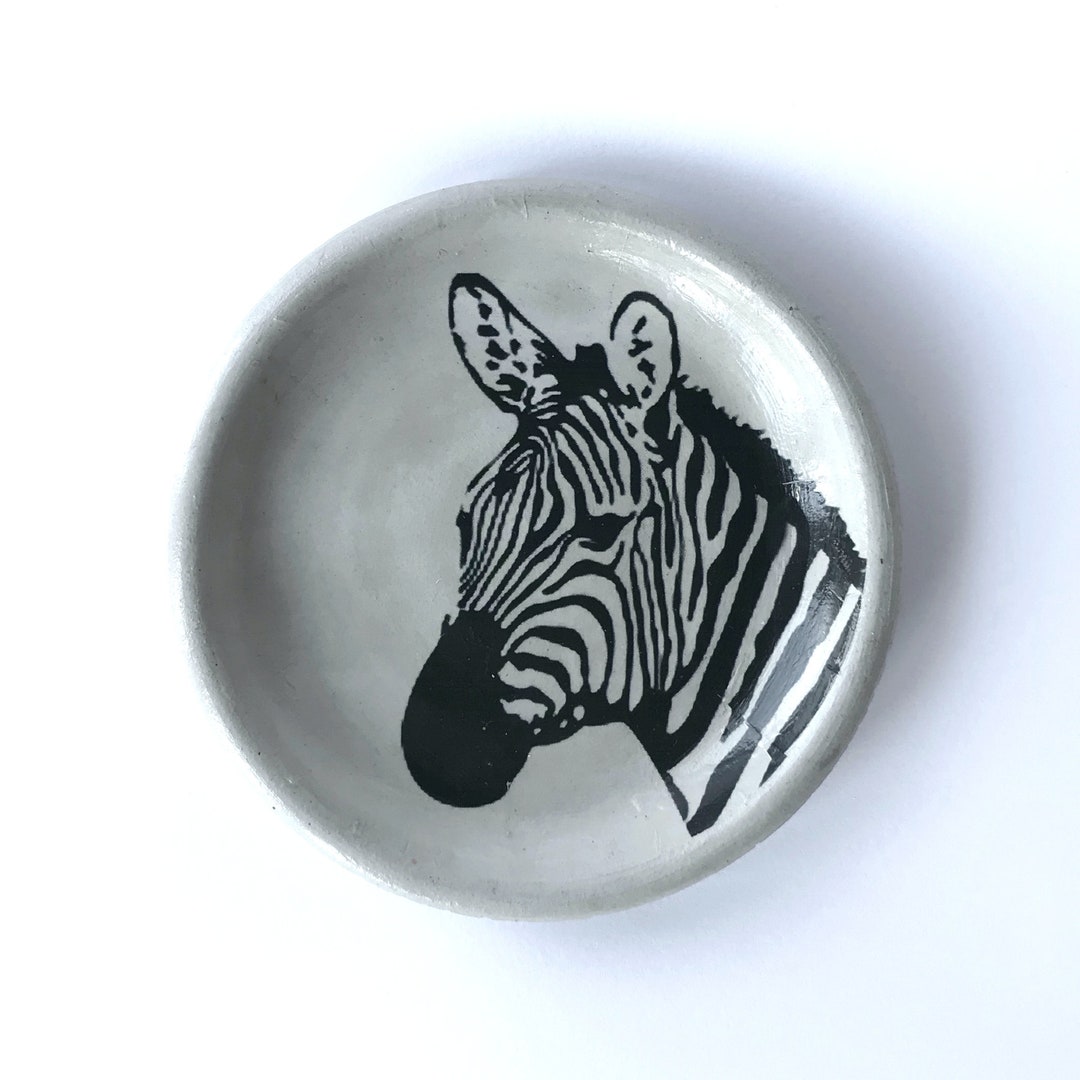 LARGE Zebra Printed Concrete Ring Dish, Jewelry Tray, Concrete Jewelry ...