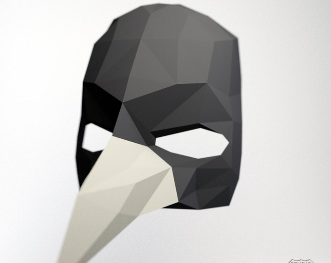Animal Skull Mask Papercraft Set, Crow, Cat, Bull, Stag, Low Poly Paper ...