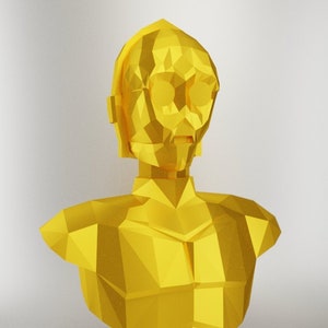 Papercraft Star Wars Make Your Own C3PO Statue Papercraft | Etsy Canada